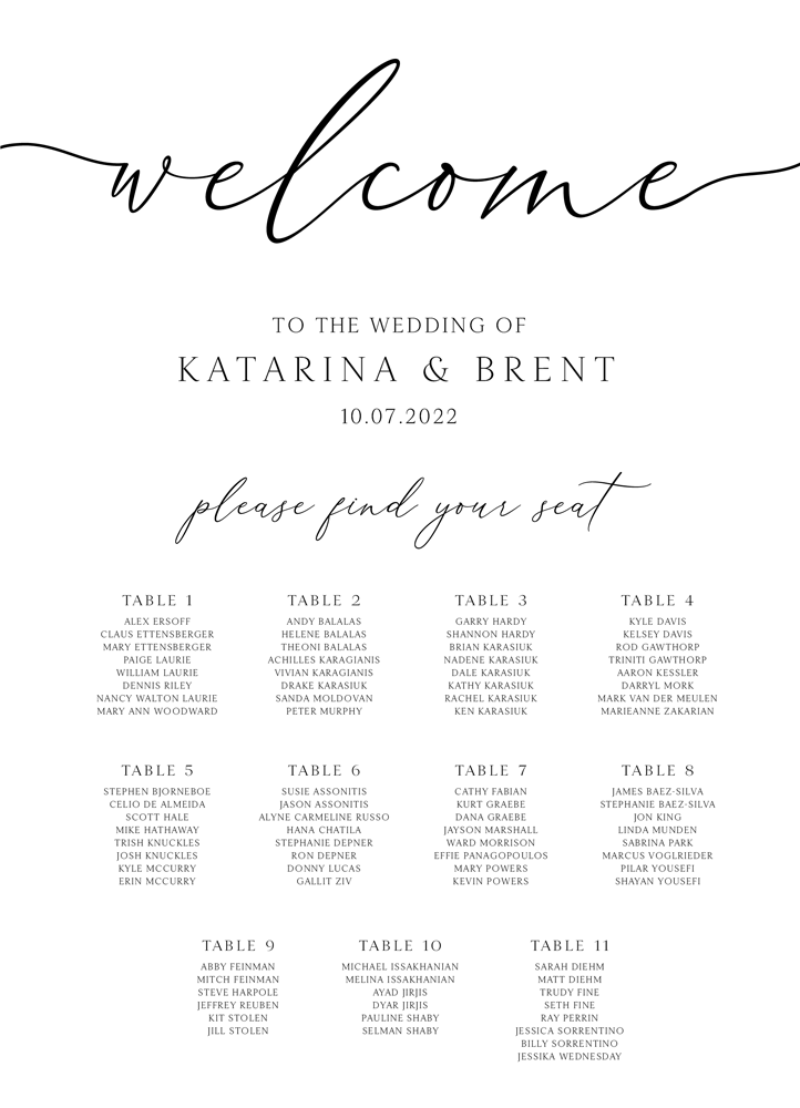 Script 14 Seating Chart Paper And Home