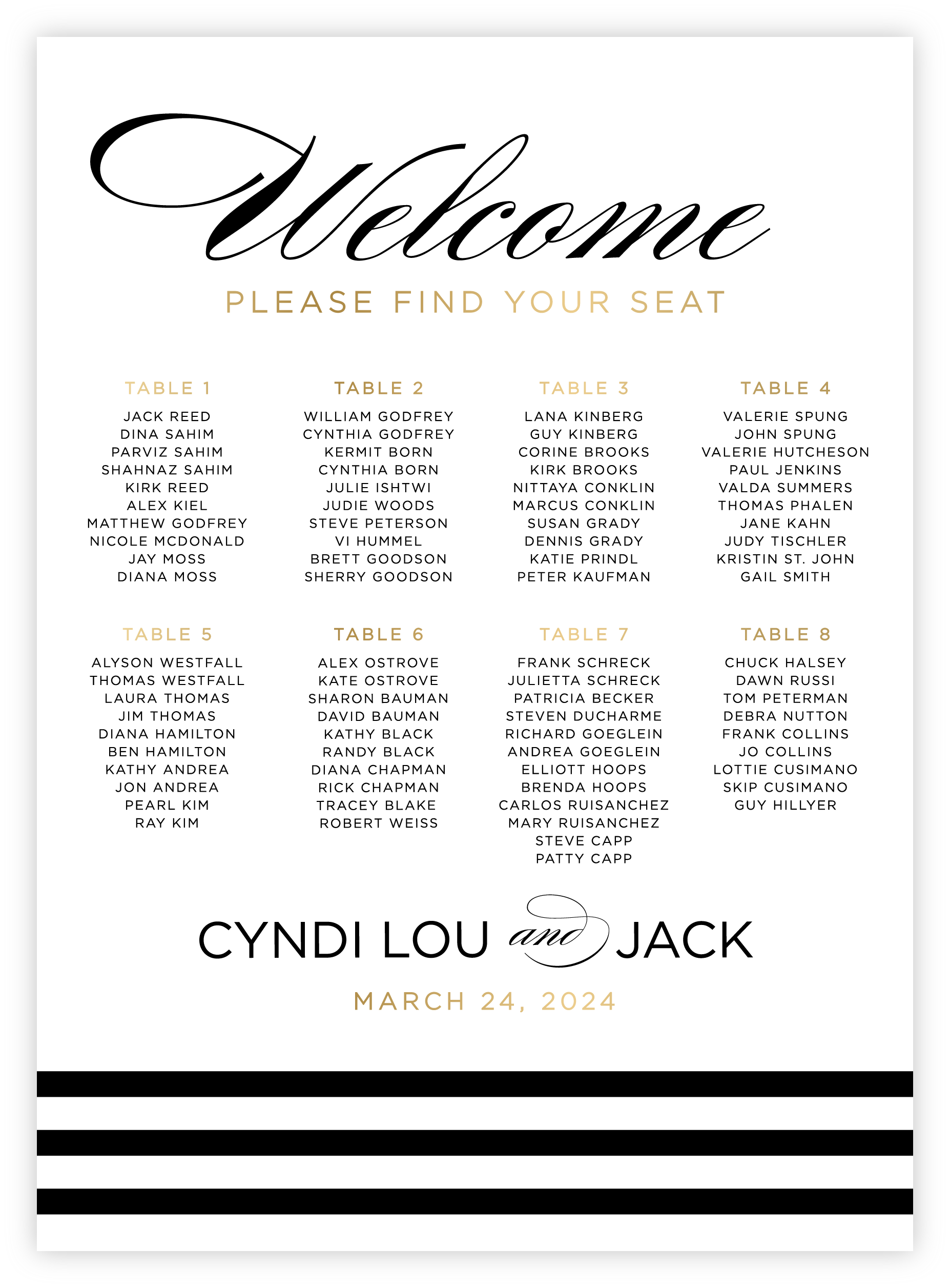 Script 21 Seating Chart Paper And Home